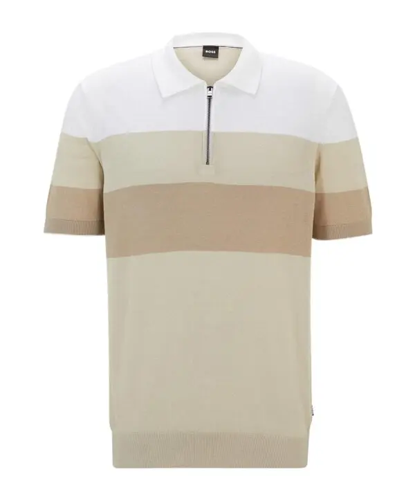 Hugo Boss Horizontalstripe Shortsleeve Knit Polo Shirt