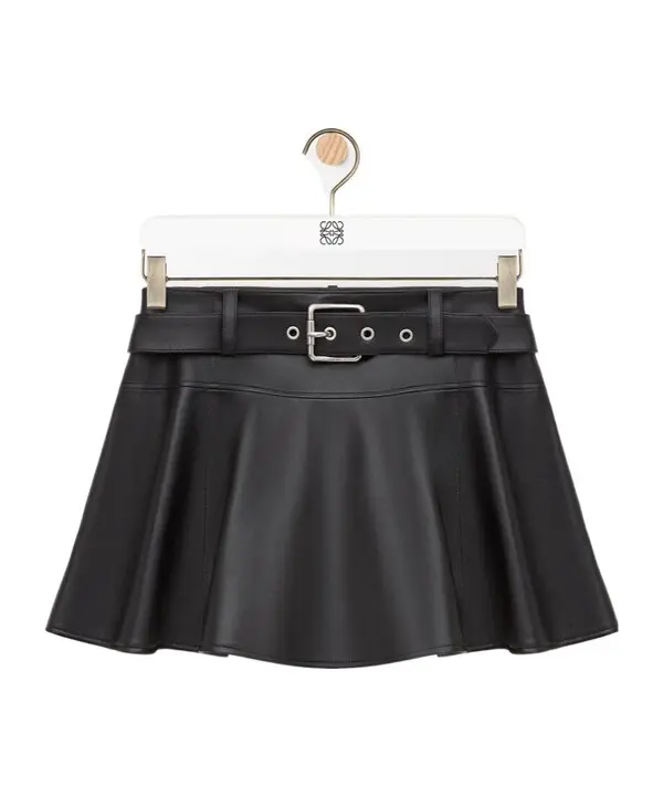 Loewe Mini Skirt In Nappa Lambskin - Black