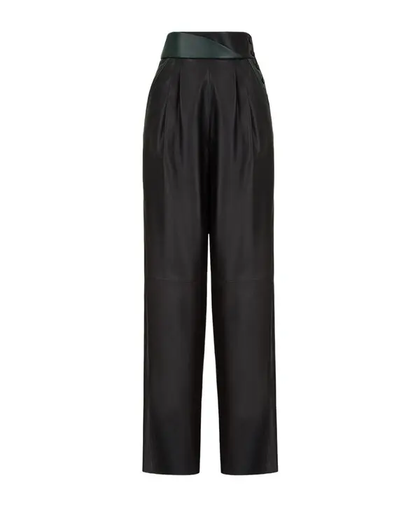 Emporio Armani High Waisted Wide Leg Trousers
