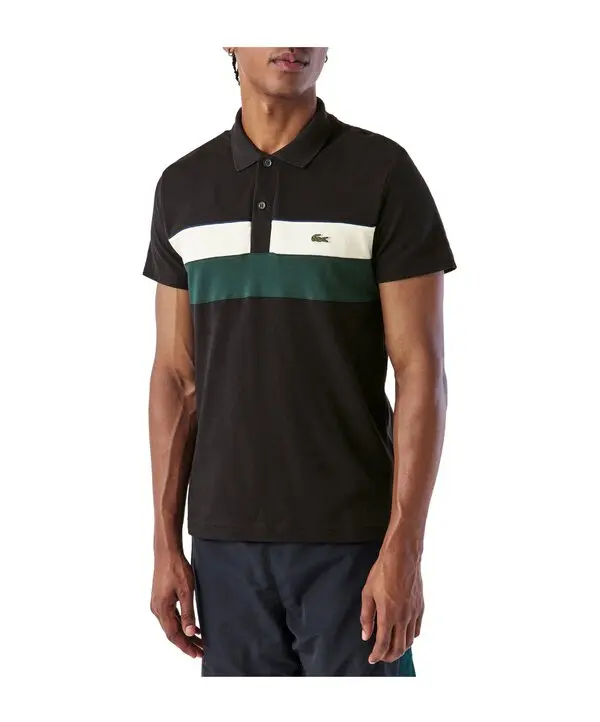 Lacoste Shortsleeve Polo Shirt With Horizontal Colourblock Stripes