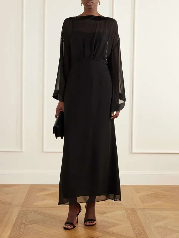 Saloni Yuki Layered Organza And Silk Maxi Dress