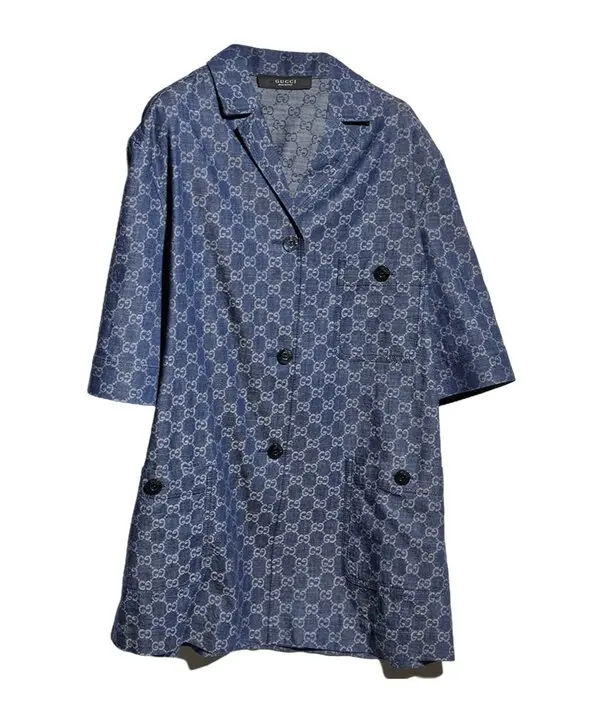 Gucci Gg Jacquard Shirt - Blue