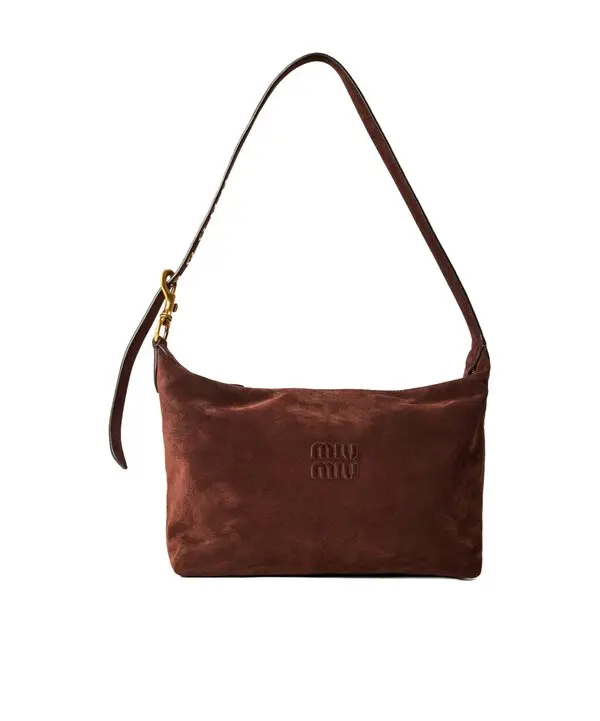 Miu Miu Spirit Suede Shoulder Bag - Brown