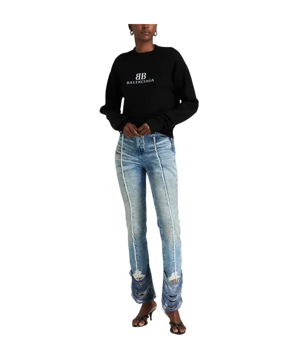 Balenciaga Two-tone Thin Knit Top