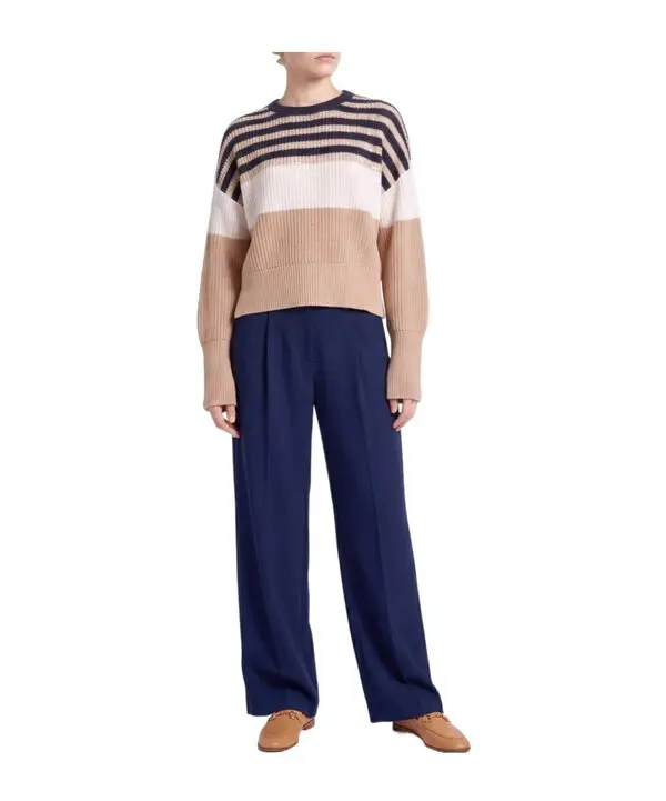 Brunello Cucinelli Striped Thick Knit Sweater