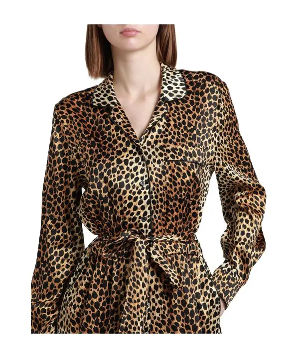 Dolce & Gabbana Leopard Print Satin Jumpsuit