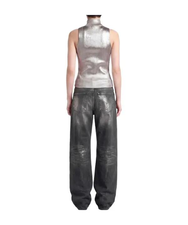 DIESEL® Sleeveless Solid-color Turtleneck Top