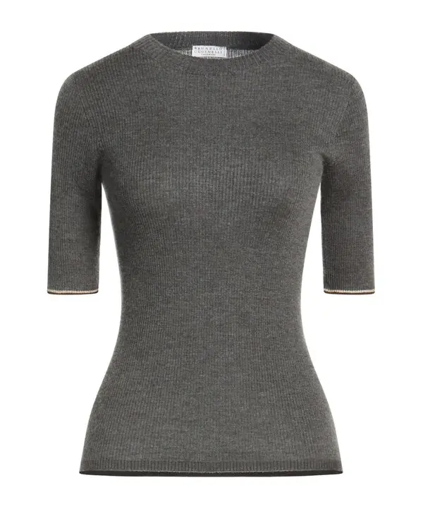 Brunello Cucinelli Metallic Lightweight Knit T-shirt - Grey
