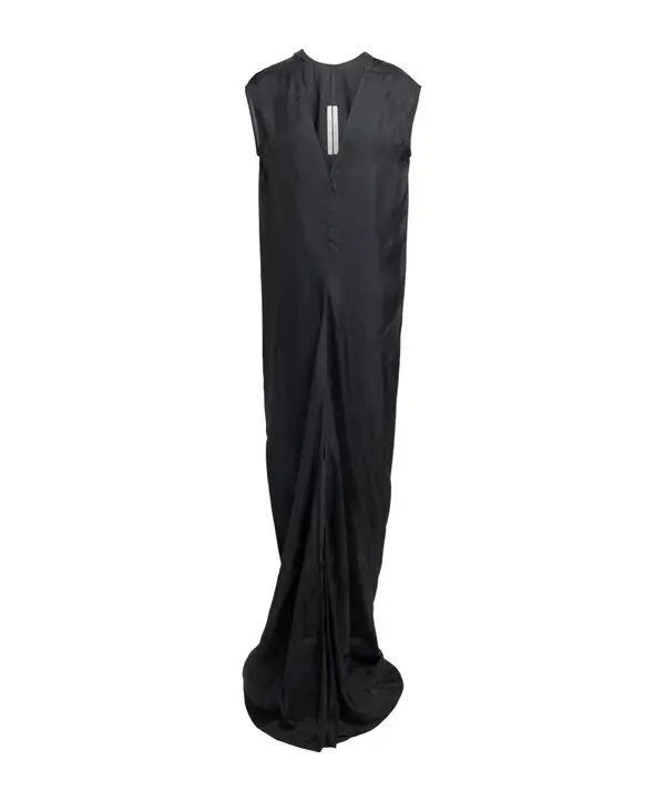 Rick Owens Solid-colored Satin Sleeveless V-neck Dress - Black