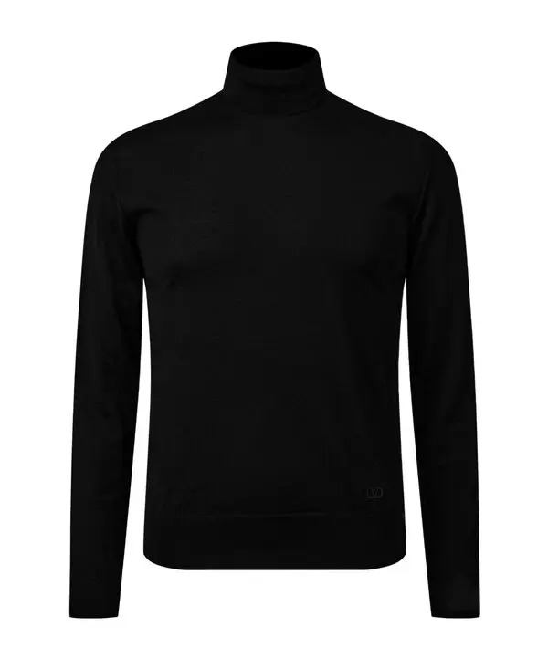 Valentino Garavani Ribbed Turtleneck Sweater With Vlogo Signature