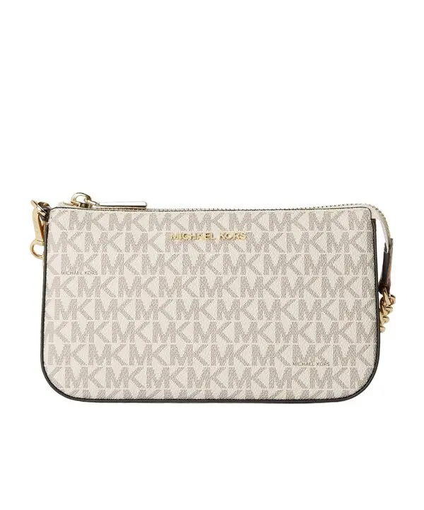 Michael Kors Signature Chain Clutch Bag - White