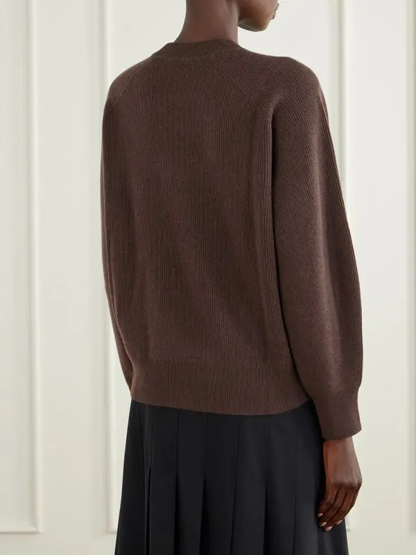 Brunello Cucinelli Ribbed Cashmere Crewneck Sweater