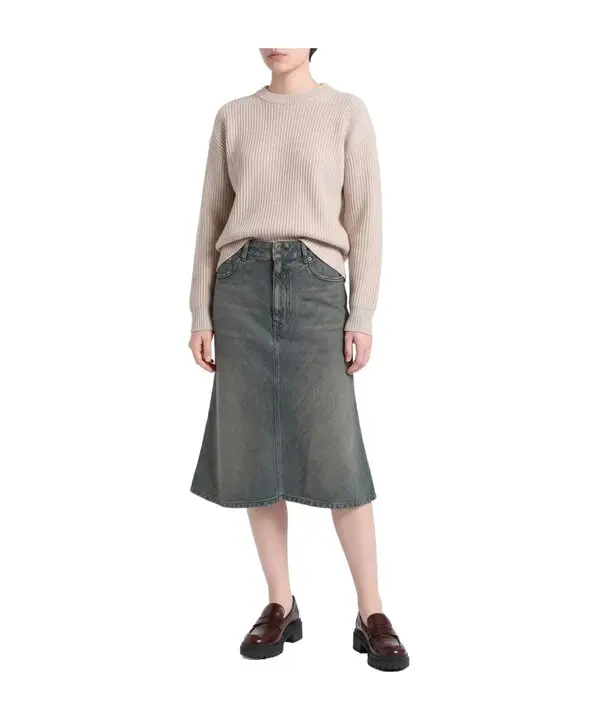 Balenciaga Dark Denim Flare Skirt