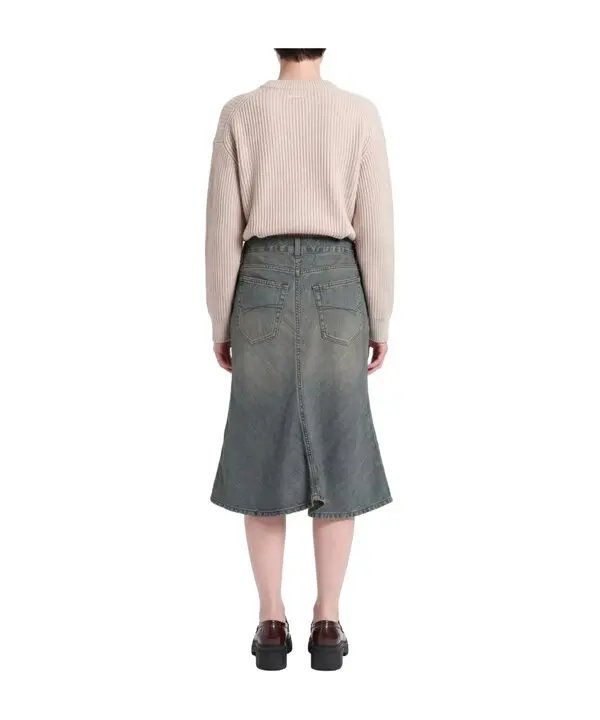Balenciaga Dark Denim Flare Skirt