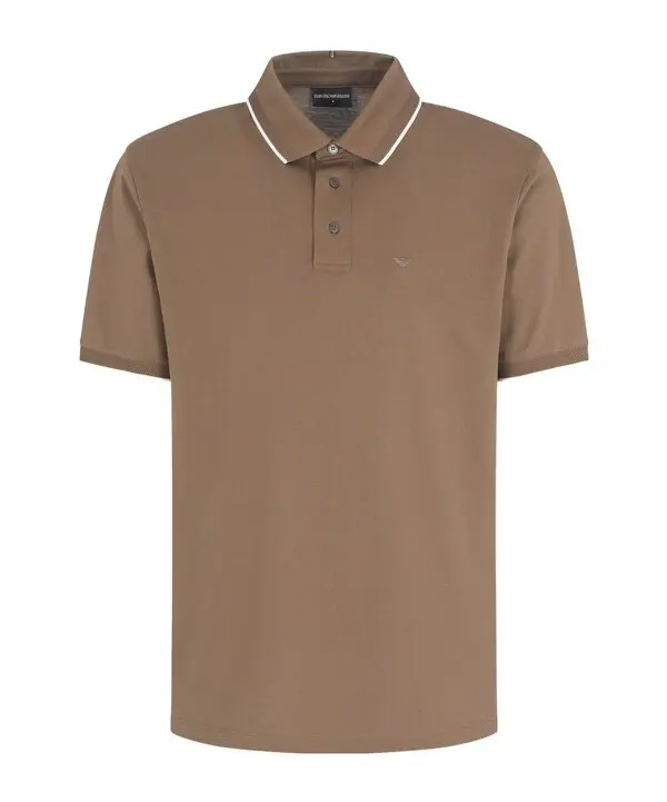 Emporio Armani Sleeve Polo Shirt - Brown