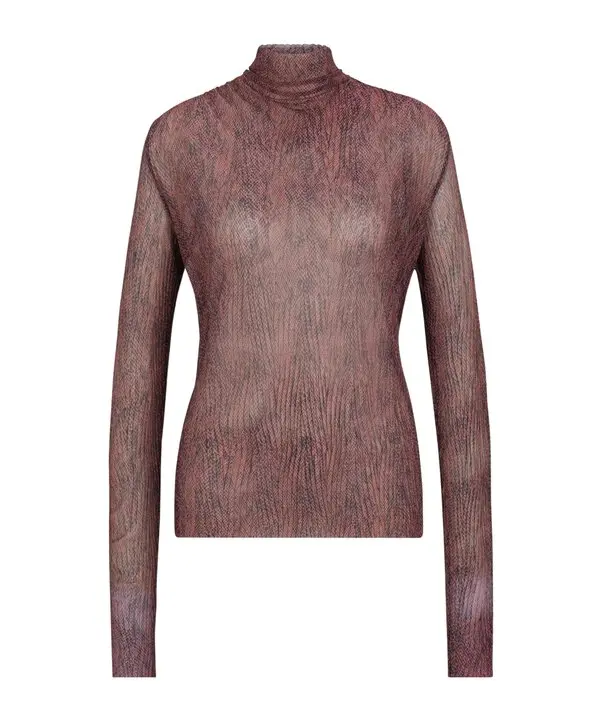 Hugo Boss Mesh Longsleeve Top - Brown