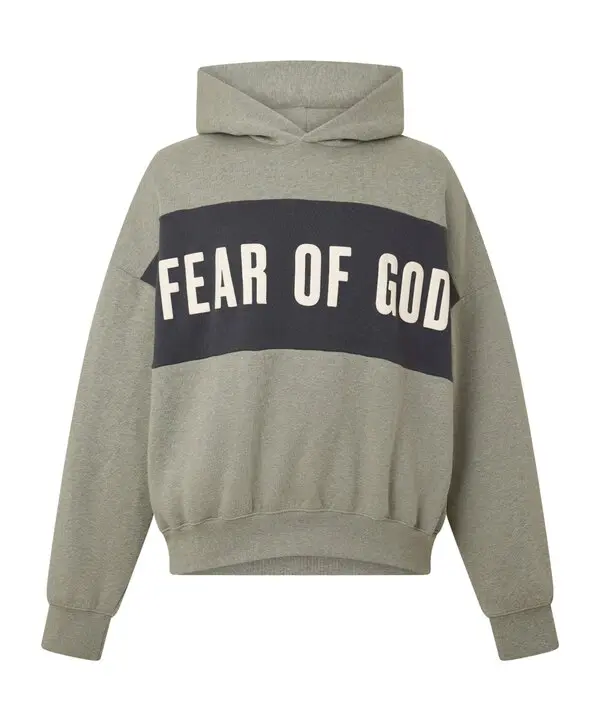 Fear Of God Letterprint Hooded Sweatshirt - Gray