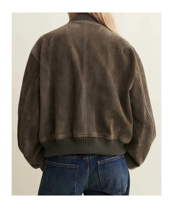 ARMA Cropped Suede Bomber Jacket
