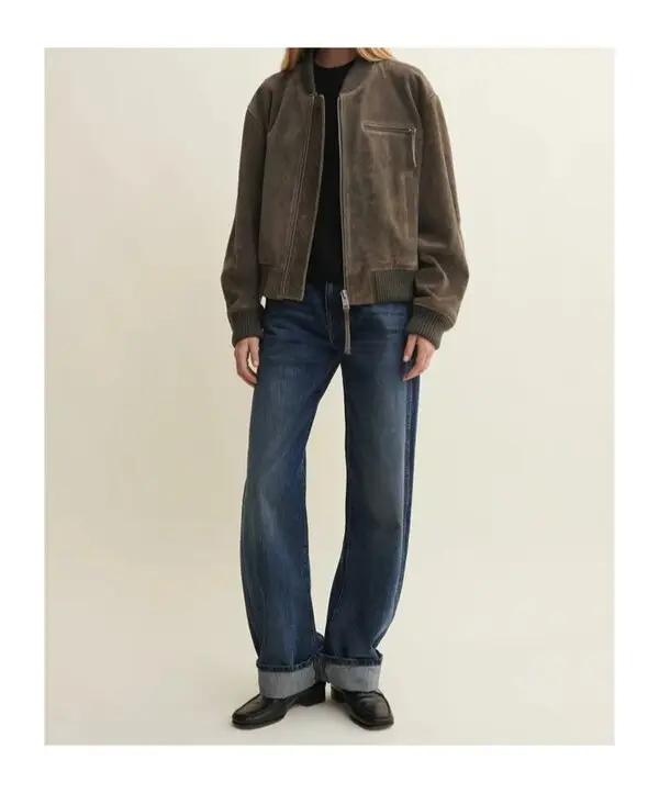 ARMA Cropped Suede Bomber Jacket