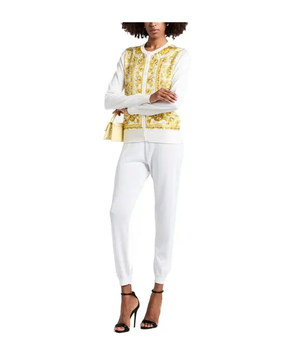 Dolce & Gabbana Long Sleeve Knit Top With Baroque Print