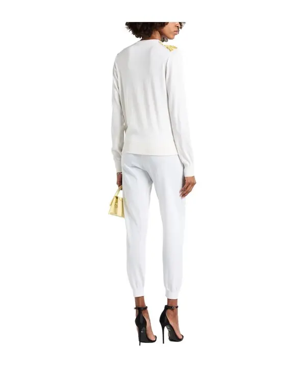 Dolce & Gabbana Long Sleeve Knit Top With Baroque Print