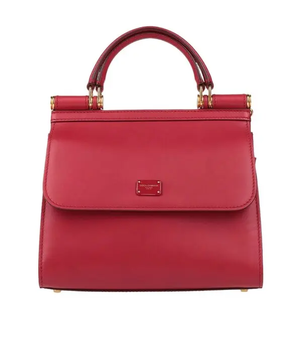 Dolce & Gabbana Leather Top Handle Bag - Red