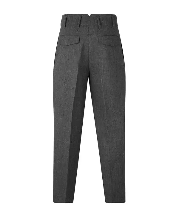 AMI Paris Check Pleated Cropped Trousers