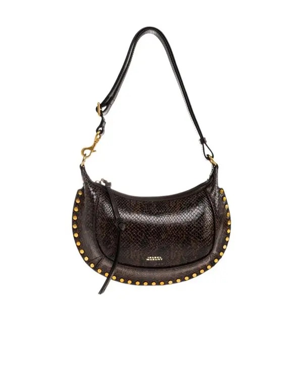 Isabel Marant Étoile Python Print Shoulder Bag With Stud Embellishments