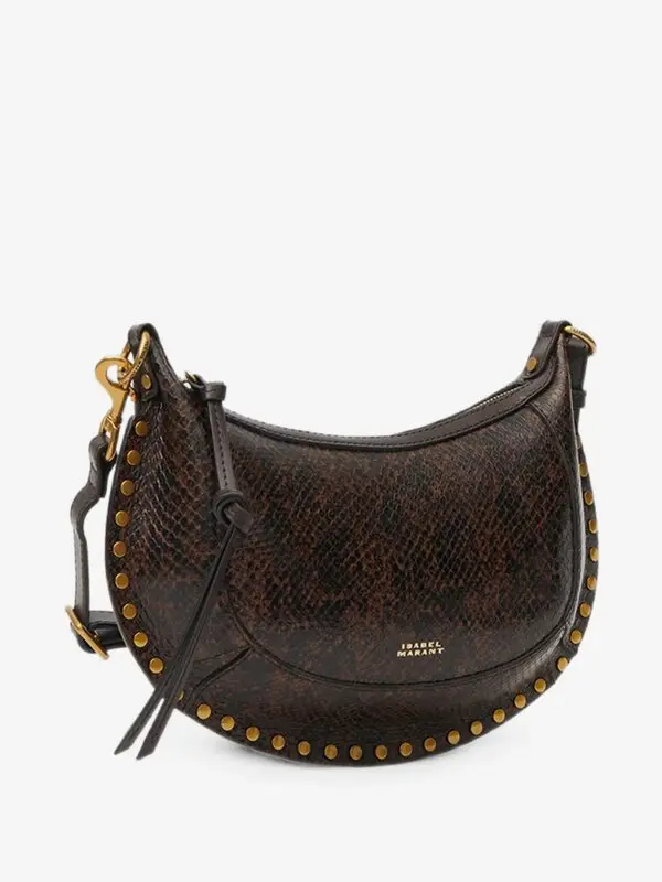 Isabel Marant Étoile Python Print Shoulder Bag With Stud Embellishments