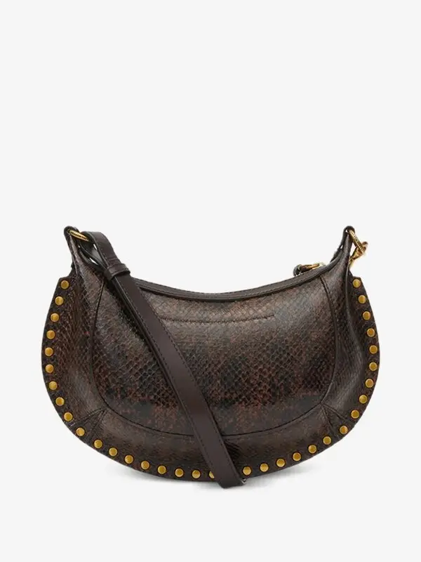 Isabel Marant Étoile Python Print Shoulder Bag With Stud Embellishments