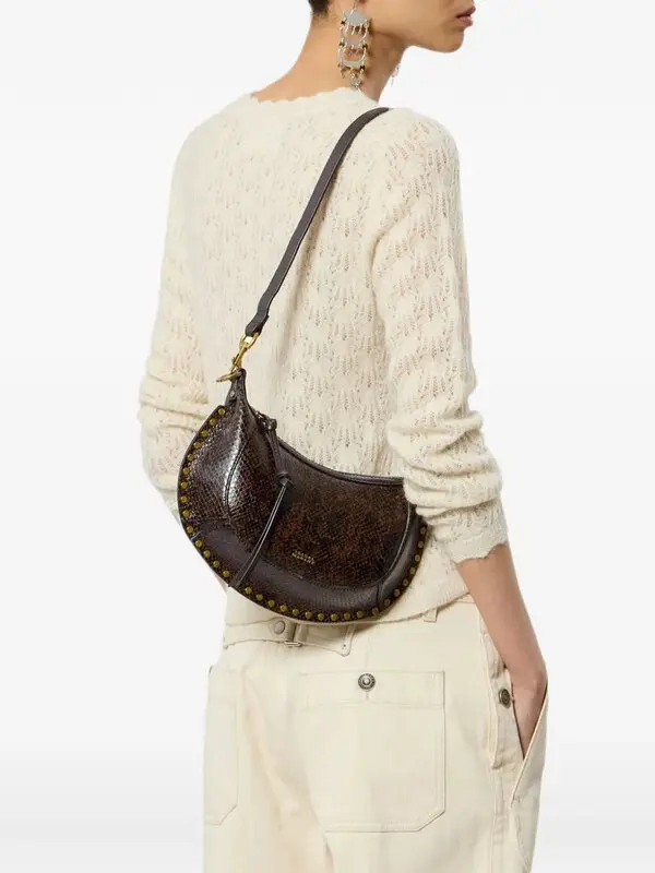 Isabel Marant Étoile Python Print Shoulder Bag With Stud Embellishments