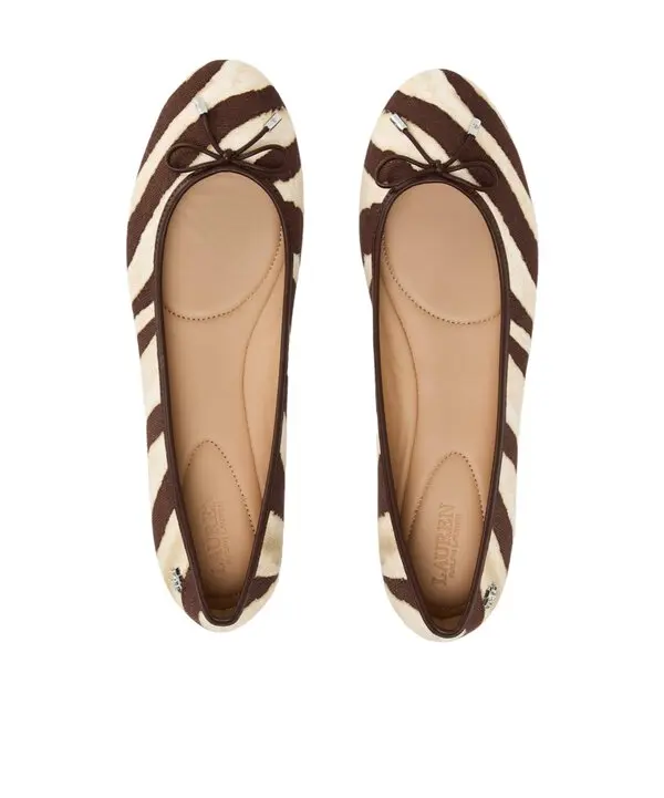 Ralph Lauren Metallic Bow Ballet Flats