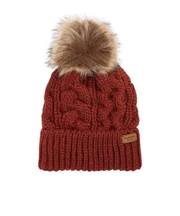 Barbour Cable-knit Beanie - Red
