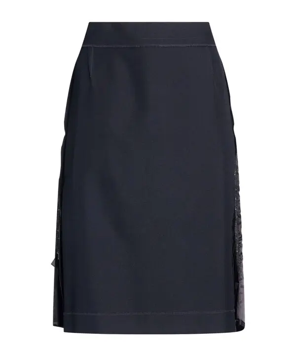 MAISON MARGIELA Elegant Solid-color Midi Skirt - Blue