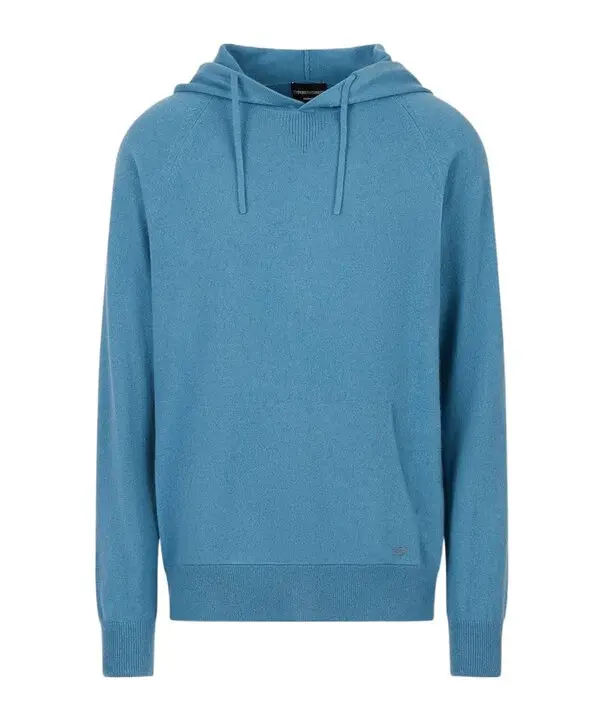 Emporio Armani Knit Hoodie - Blue