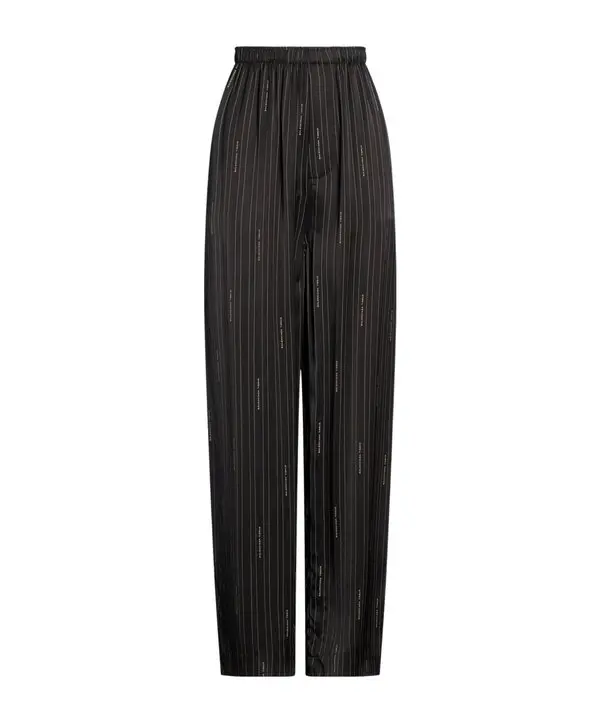 Balenciaga Striped Satin Pyjama Pants - Black