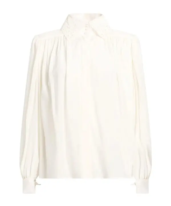 Chloé Solid-color Long-sleeve Shirt - Ivory