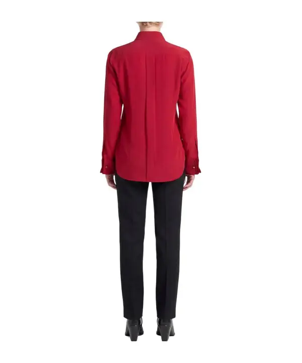 Max Mara Satin Long-sleeve Shirt With Hidden Buttons And Cufflinks