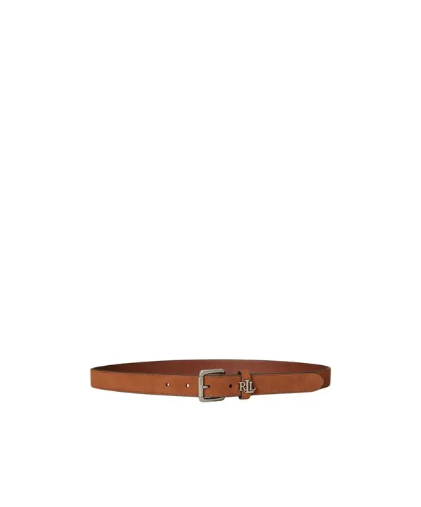 Ralph Lauren Solid Color Leather Belt - Brown
