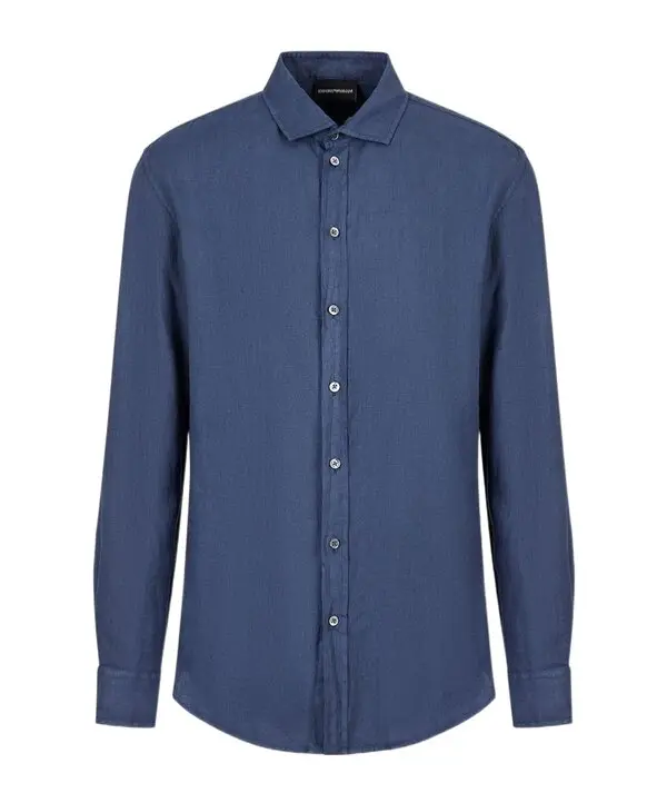 Emporio Armani Collar Longsleeve Linen Shirt