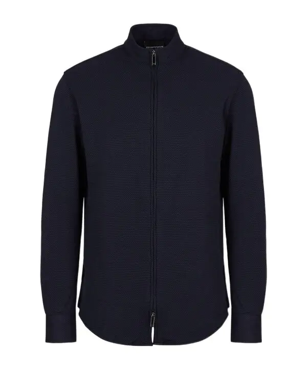 Emporio Armani Stand Collar Full-zip Jacket - Black