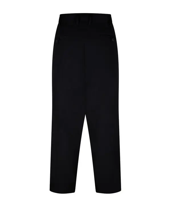 Yohji Yamamoto Pleated Tapered Cropped Trousers