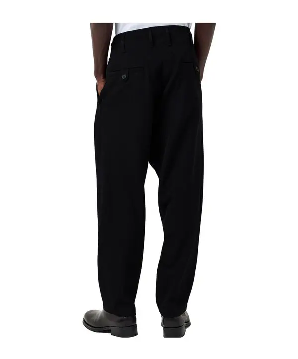 Yohji Yamamoto Pleated Tapered Cropped Trousers