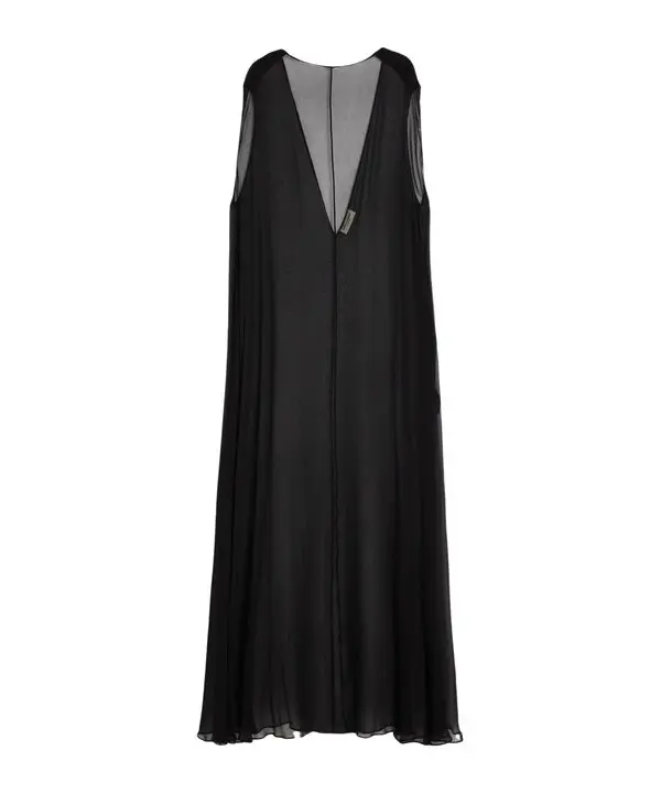 Saint Laurent Sleeveless Waist-cinching Dress - Black