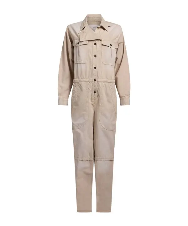 Isabel Marant Étoile Solid-color Long-sleeve Shirt Jumpsuit - Beige