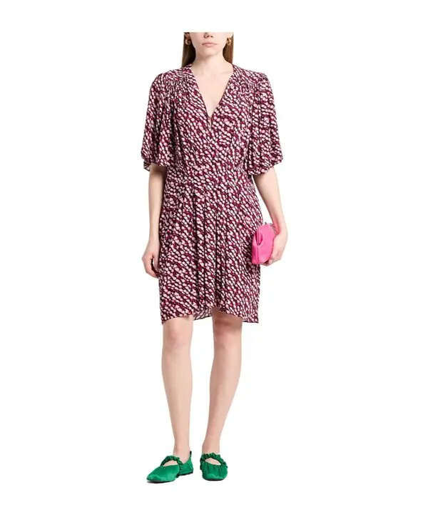 Isabel Marant Étoile Printed V-neck Short-sleeve Dress