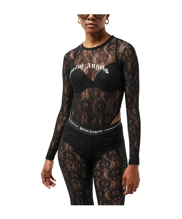 Palm Angels Lace Longsleeve Bodysuit