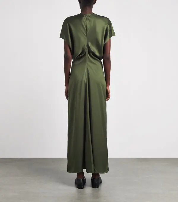 TOTEME Slubbed Slouch-waist Midi Dress - Green