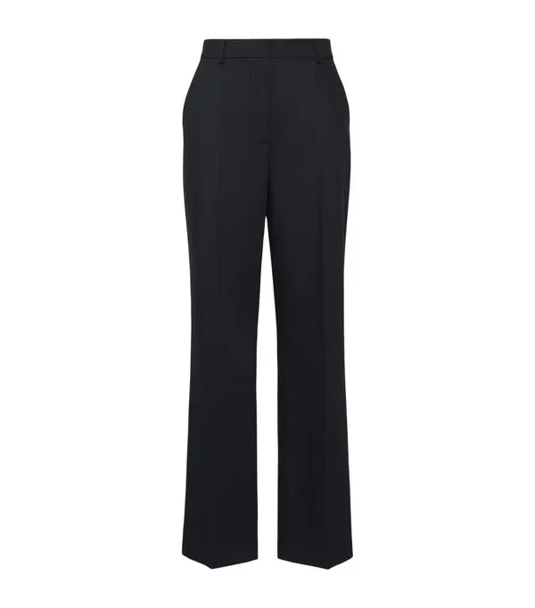 Max Mara Virgin Wool Tailored Trousers - Navy