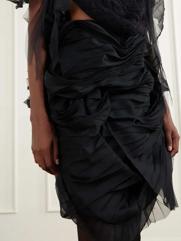 PAULINE DUJANCOURT Ruched Tulle Knee-length Skirt